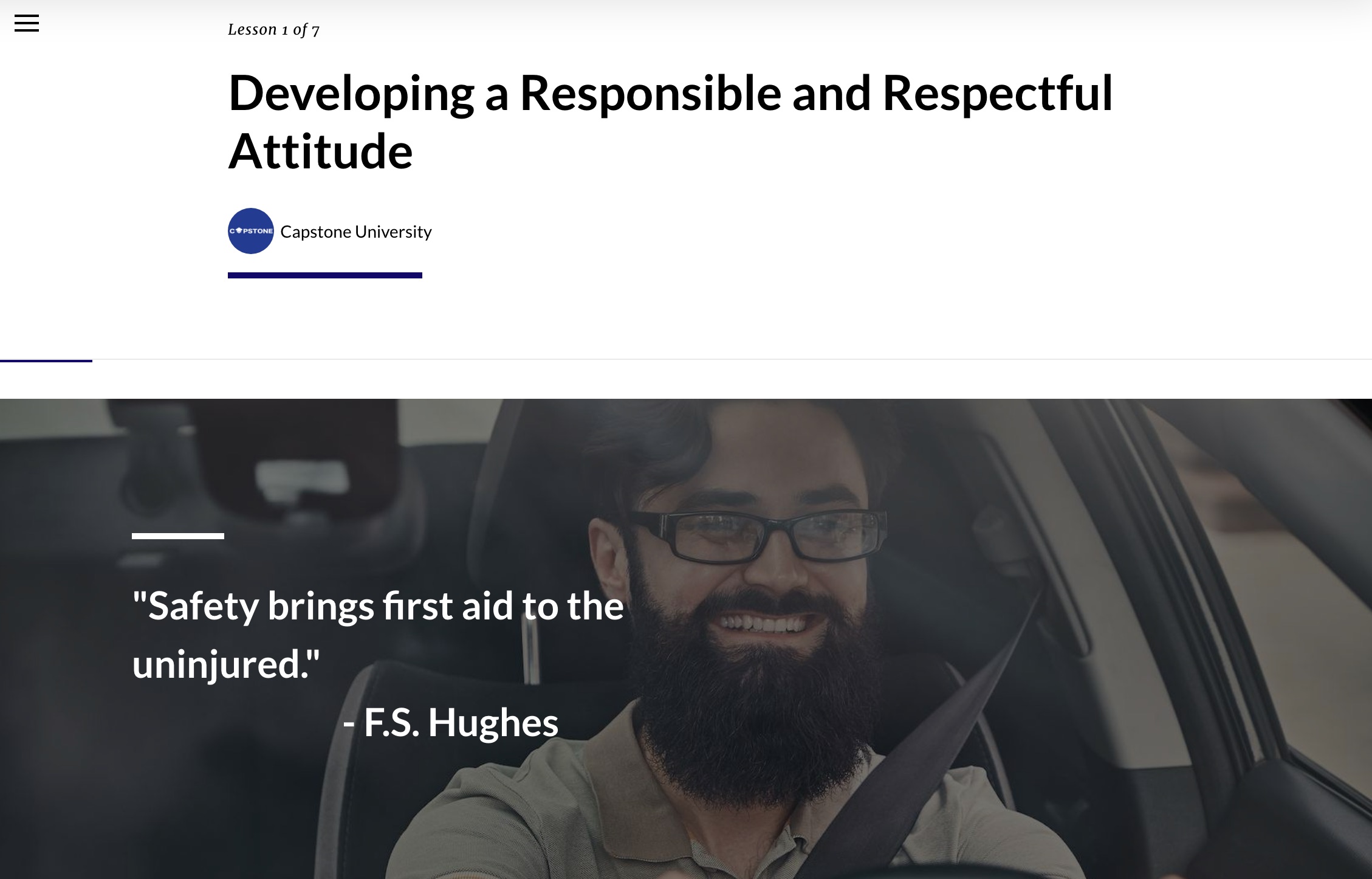 Driver's Attitude and Responsibility - Capstone University